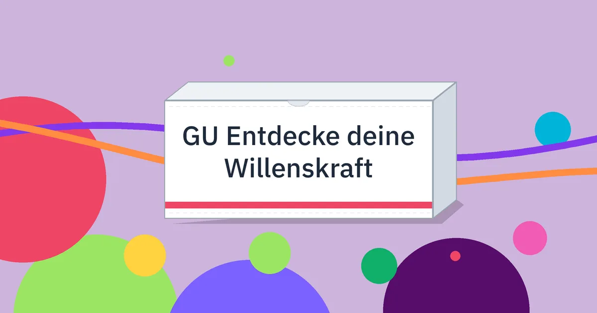 Symbolbild: Packung mit der Aufschrift GU Entdecke deine Willenskraft (PZN 15992214) – Verfügbarkeit und Bezug in Apotheken in Frankfurt am Main