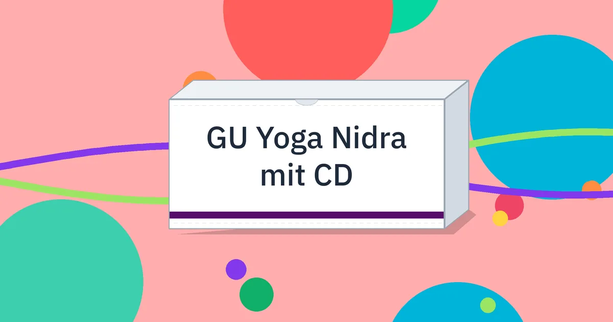 Symbolbild: Packung mit der Aufschrift GU Yoga Nidra mit CD (PZN 10263338) – Verfügbarkeit und Bezug in Apotheken in Frankfurt am Main