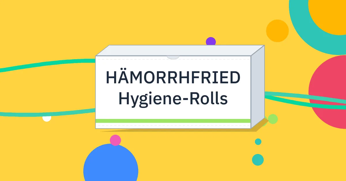 Symbolbild: Packung mit der Aufschrift HÄMORRHFRIED Hygiene-Rolls (PZN 13923344) – Verfügbarkeit und Bezug in Apotheken in Frankfurt am Main