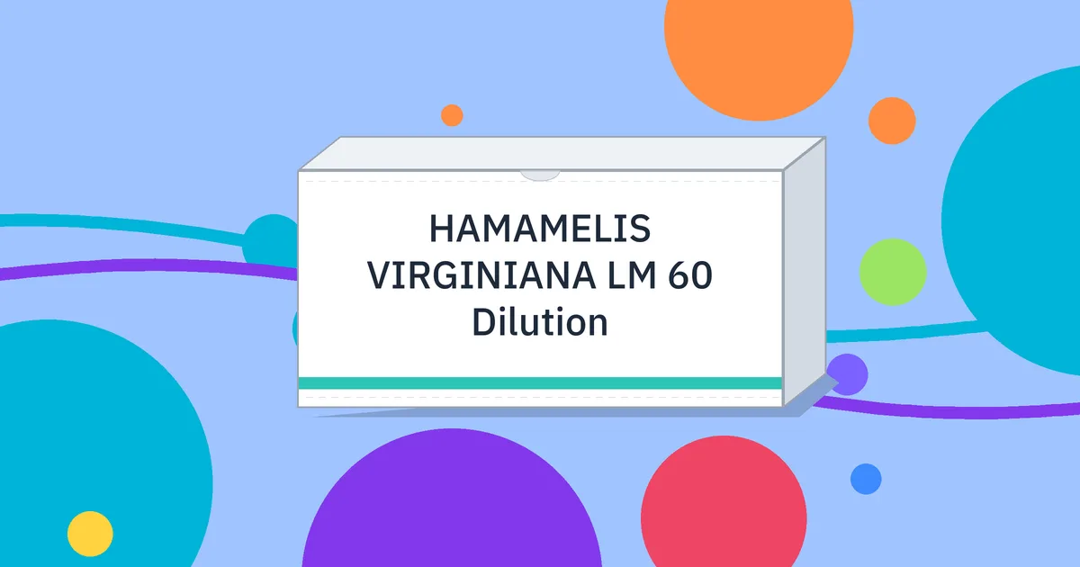 Symbolbild: Packung mit der Aufschrift HAMAMELIS VIRGINIANA LM 60 Dilution (PZN 12884665) – Verfügbarkeit und Bezug in Apotheken in Frankfurt am Main