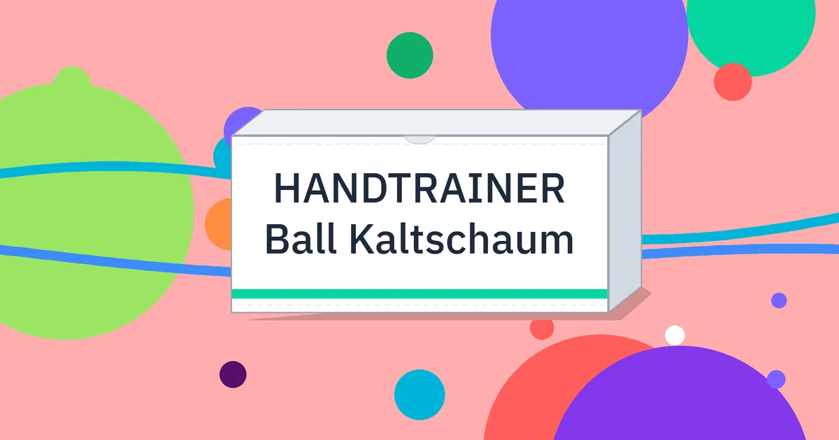 Symbolbild: Packung mit der Aufschrift HANDTRAINER Ball Kaltschaum (PZN 03908941) – Verfügbarkeit und Bezug in Apotheken in Frankfurt am Main