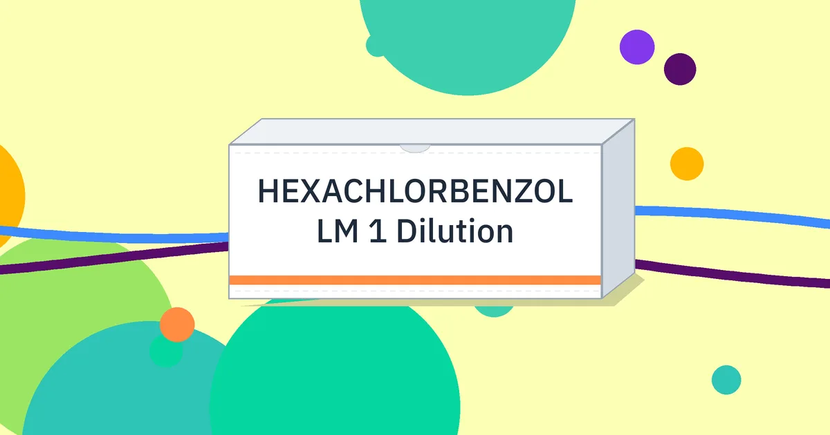 Symbolbild: Packung mit der Aufschrift HEXACHLORBENZOL LM 1 Dilution (PZN 12888686) – Verfügbarkeit und Bezug in Apotheken in Frankfurt am Main