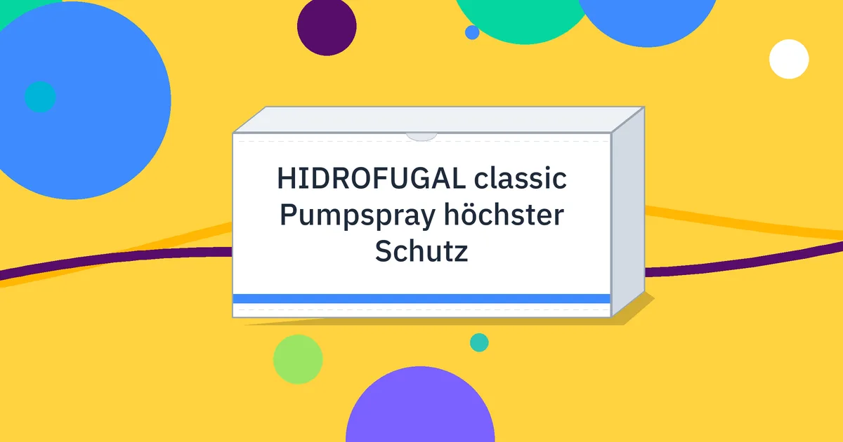 Symbolbild: Packung mit der Aufschrift HIDROFUGAL classic Pumpspray höchster Schutz (PZN 11517692) – Verfügbarkeit und Bezug in Apotheken in Frankfurt am Main