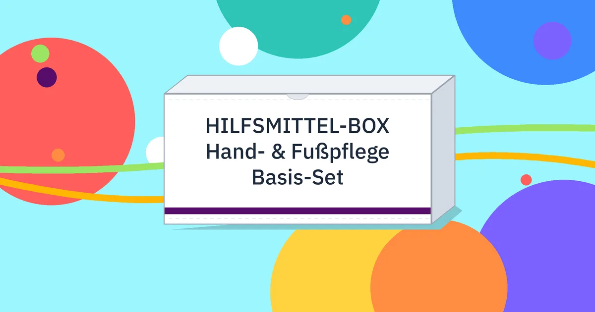 Symbolbild: Packung mit der Aufschrift HILFSMITTEL-BOX Hand- & Fußpflege Basis-Set (PZN 14398644) – Verfügbarkeit und Bezug in Apotheken in Frankfurt am Main