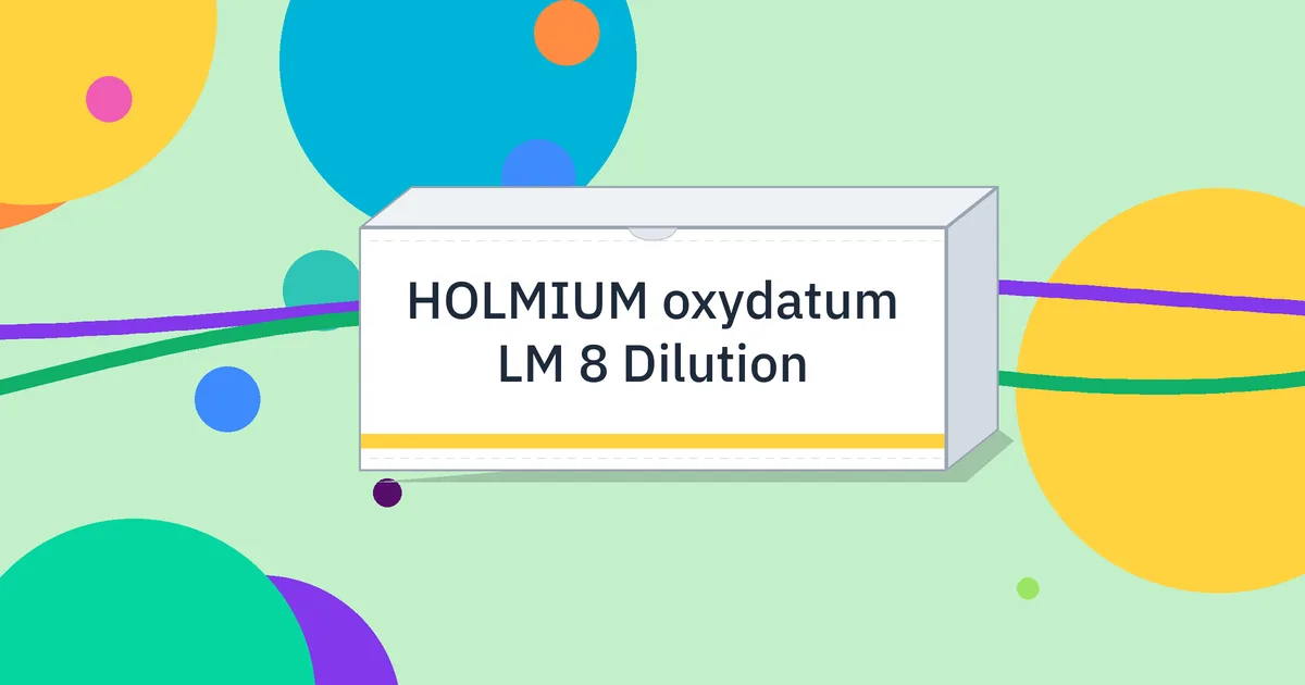 Symbolbild: Packung mit der Aufschrift HOLMIUM oxydatum LM 8 Dilution (PZN 13554846) – Verfügbarkeit und Bezug in Apotheken in Frankfurt am Main