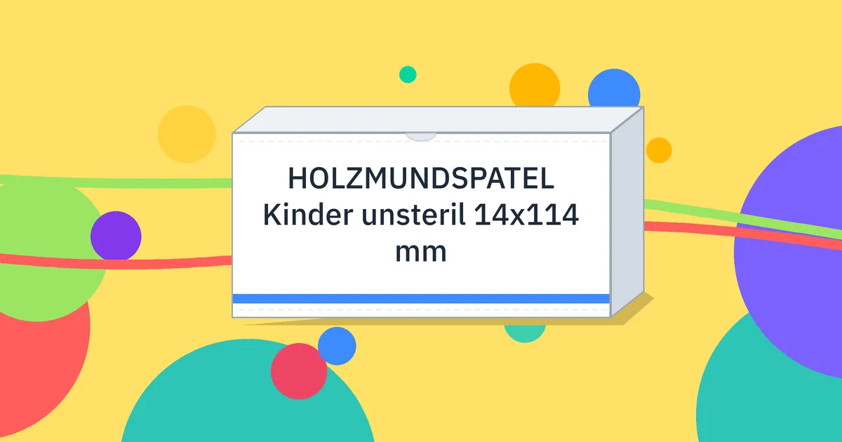 Symbolbild: Packung mit der Aufschrift HOLZMUNDSPATEL Kinder unsteril 14x114 mm (PZN 16034171) – Verfügbarkeit und Bezug in Apotheken in Frankfurt am Main