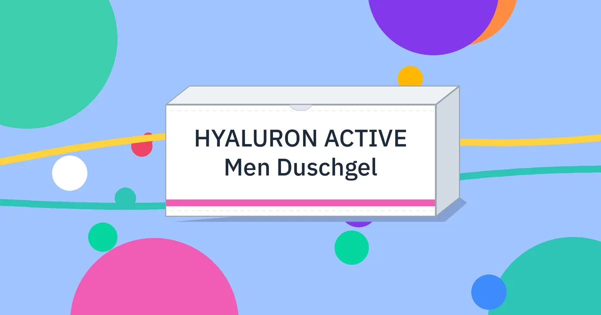 Symbolbild: Packung mit der Aufschrift HYALURON ACTIVE Men Duschgel (PZN 15864108) – Verfügbarkeit und Bezug in Apotheken in Frankfurt am Main