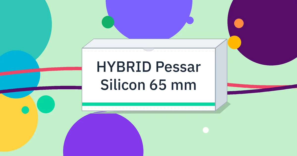 Symbolbild: Packung mit der Aufschrift HYBRID Pessar Silicon 65 mm (PZN 20194667) – Verfügbarkeit und Bezug in Apotheken in Frankfurt am Main