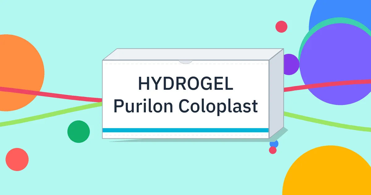 Symbolbild: Packung mit der Aufschrift HYDROGEL Purilon Coloplast (PZN 07775224) – Verfügbarkeit und Bezug in Apotheken in Frankfurt am Main