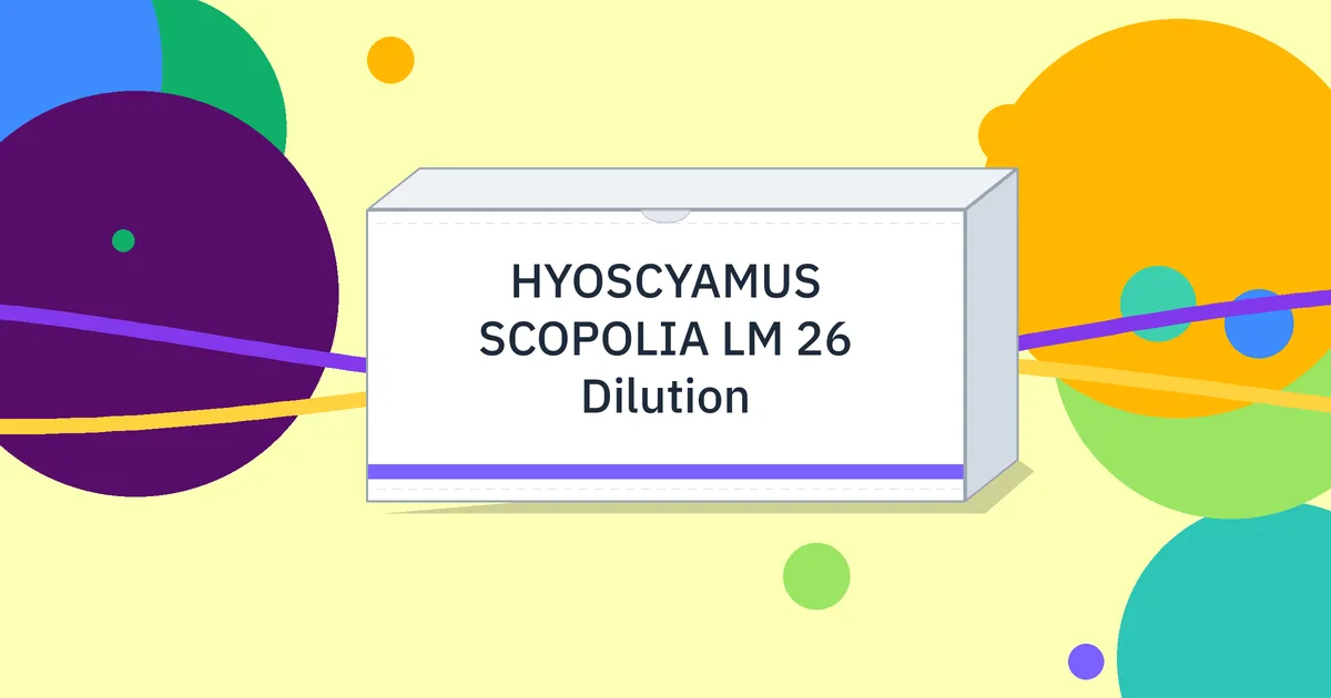 Symbolbild: Packung mit der Aufschrift HYOSCYAMUS SCOPOLIA LM 26 Dilution (PZN 13557862) – Verfügbarkeit und Bezug in Apotheken in Frankfurt am Main