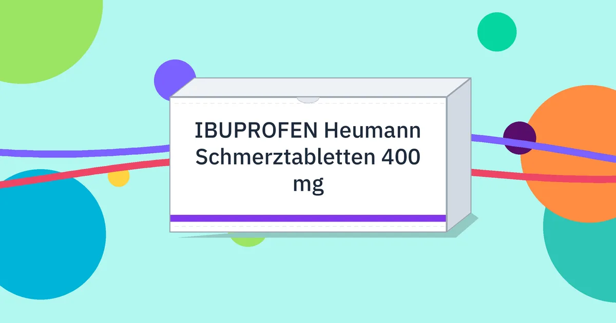 Symbolbild: Packung mit der Aufschrift IBUPROFEN Heumann Schmerztabletten 400 mg (PZN 00040548) – Verfügbarkeit und Bezug in Apotheken in Frankfurt am Main