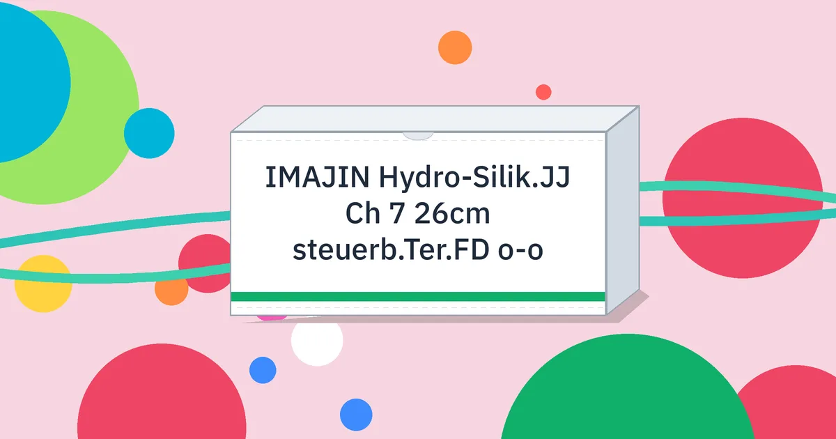 Symbolbild: Packung mit der Aufschrift IMAJIN Hydro-Silik.JJ Ch 7 26cm steuerb.Ter.FD o-o (PZN 17999108) – Verfügbarkeit und Bezug in Apotheken in Frankfurt am Main