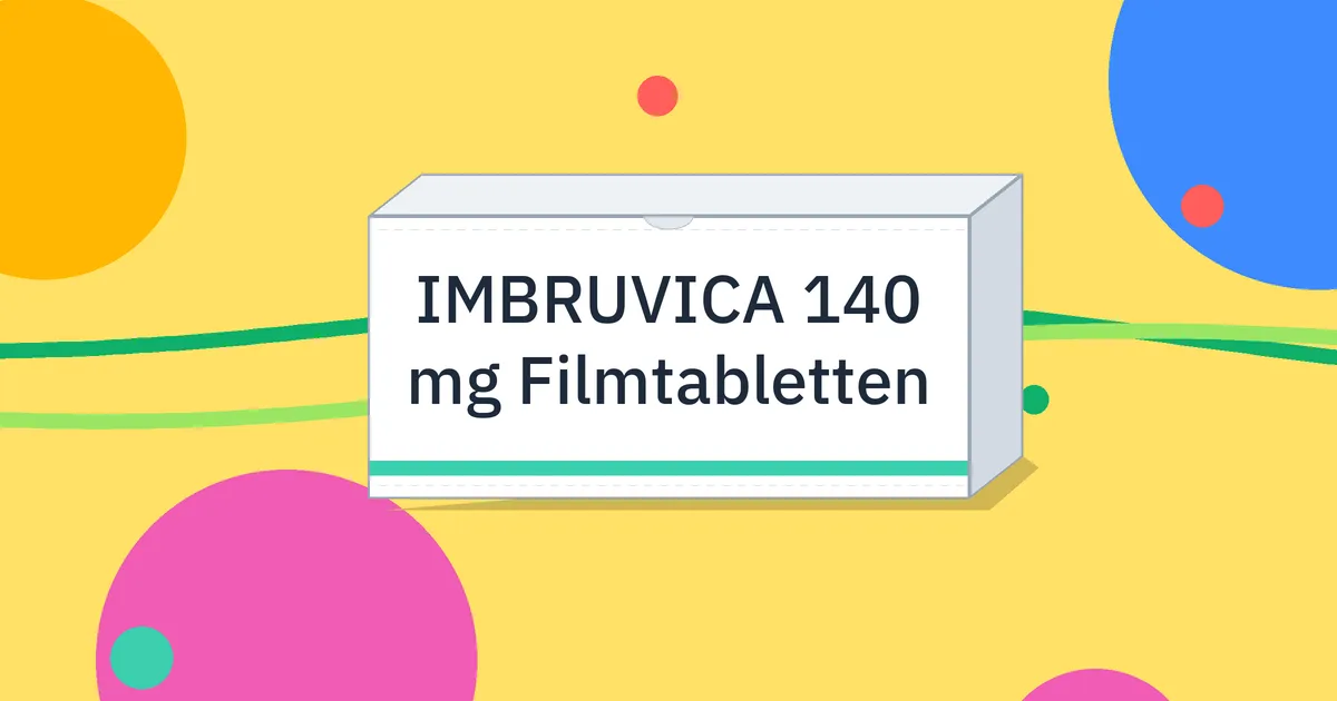 Symbolbild: Packung mit der Aufschrift IMBRUVICA 140 mg Filmtabletten (PZN 19863910) – Verfügbarkeit und Bezug in Apotheken in Frankfurt am Main