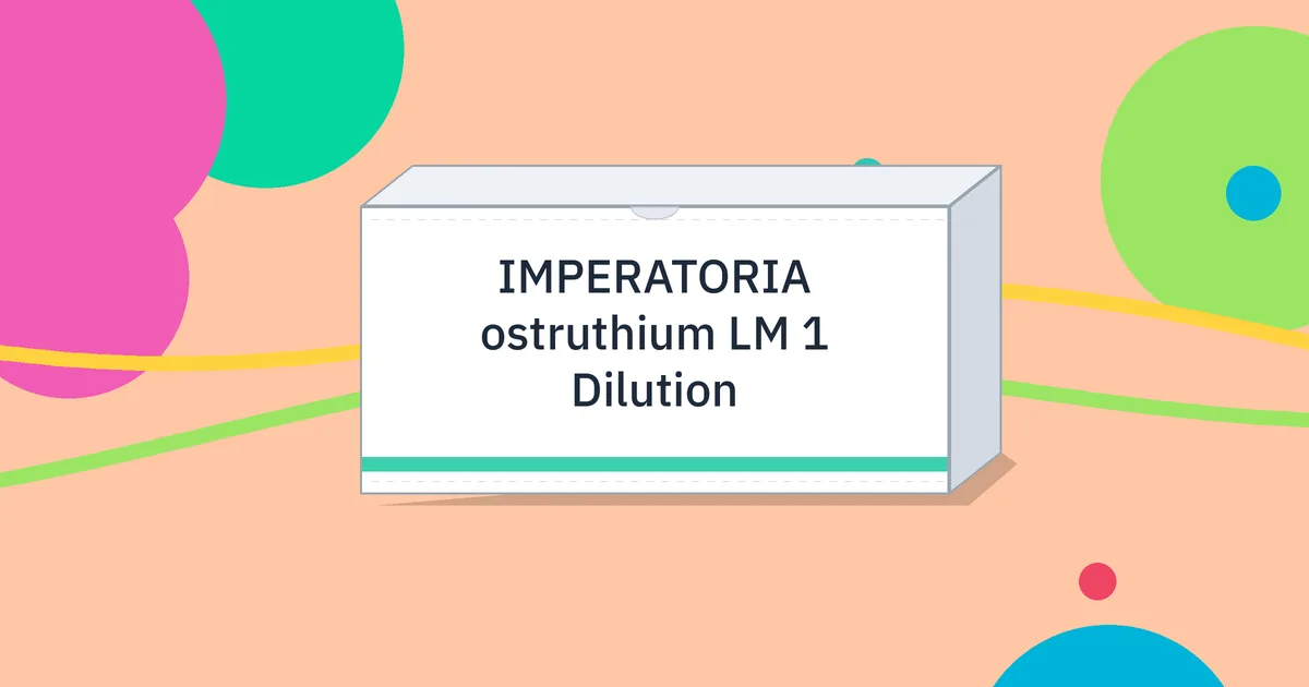 Symbolbild: Packung mit der Aufschrift IMPERATORIA ostruthium LM 1 Dilution (PZN 13558927) – Verfügbarkeit und Bezug in Apotheken in Frankfurt am Main