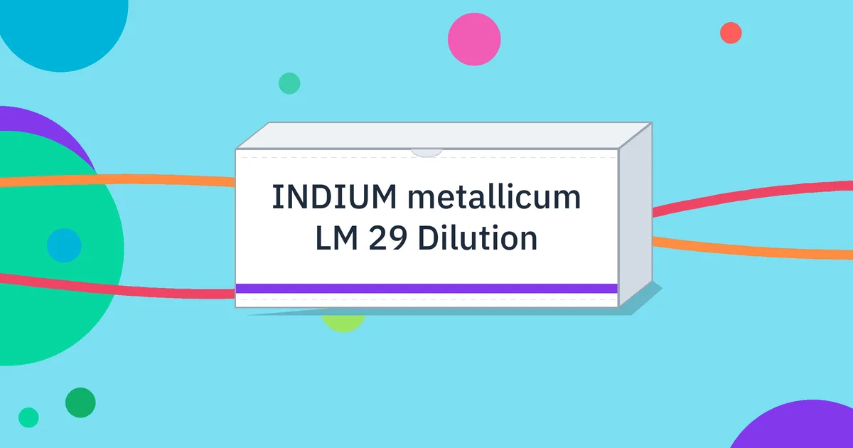 Symbolbild: Packung mit der Aufschrift INDIUM metallicum LM 29 Dilution (PZN 12912769) – Verfügbarkeit und Bezug in Apotheken in Frankfurt am Main