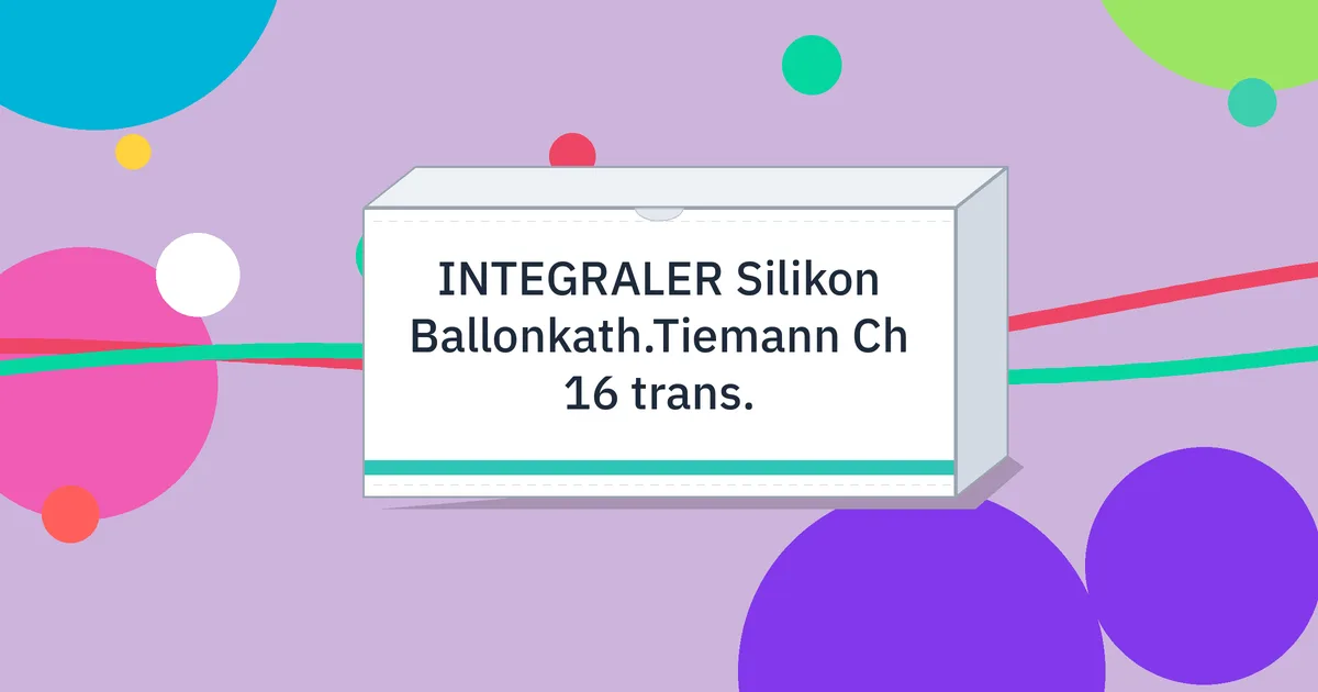 Symbolbild: Packung mit der Aufschrift INTEGRALER Silikon Ballonkath.Tiemann Ch 16 trans. (PZN 16825286) – Verfügbarkeit und Bezug in Apotheken in Frankfurt am Main