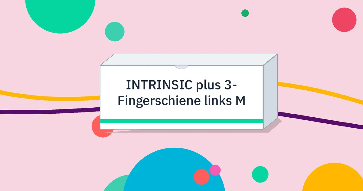 Symbolbild: Packung mit der Aufschrift INTRINSIC plus 3-Fingerschiene links M (PZN 16837970) – Verfügbarkeit und Bezug in Apotheken in Frankfurt am Main