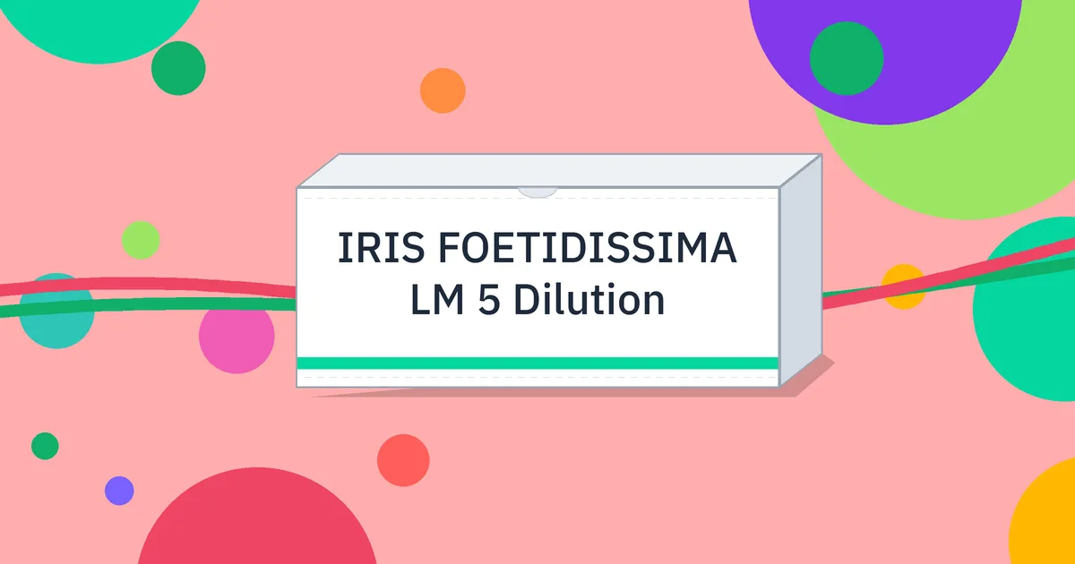 Symbolbild: Packung mit der Aufschrift IRIS FOETIDISSIMA LM 5 Dilution (PZN 12913846) – Verfügbarkeit und Bezug in Apotheken in Frankfurt am Main