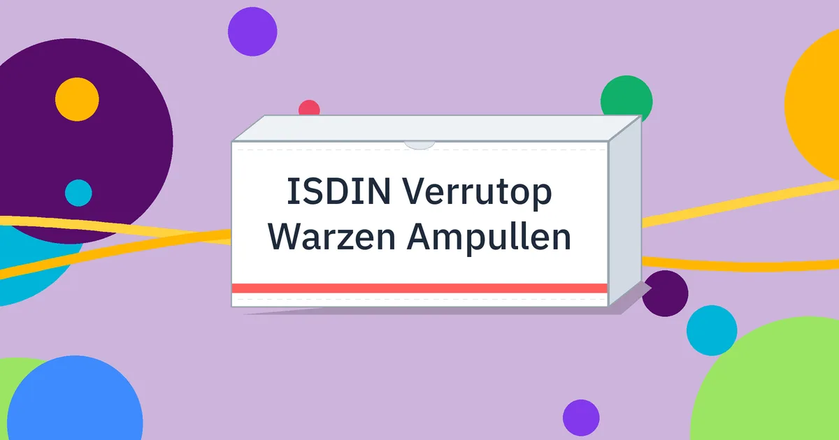 Symbolbild: Packung mit der Aufschrift ISDIN Verrutop Warzen Ampullen (PZN 15735411) – Verfügbarkeit und Bezug in Apotheken in Frankfurt am Main