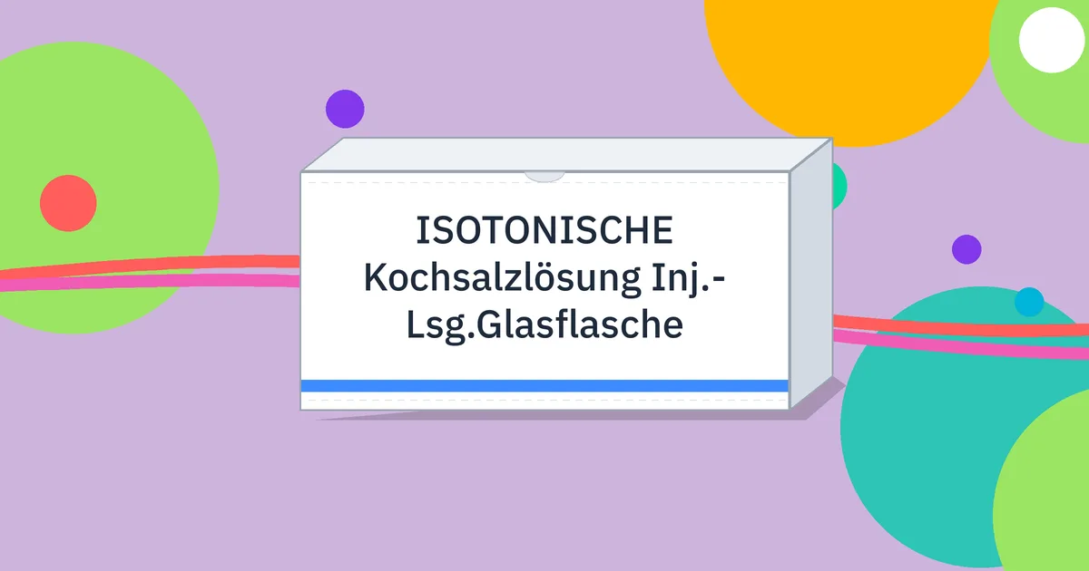 Symbolbild: Packung mit der Aufschrift ISOTONISCHE Kochsalzlösung Inj.-Lsg.Glasflasche (PZN 17456916) – Verfügbarkeit und Bezug in Apotheken in Frankfurt am Main