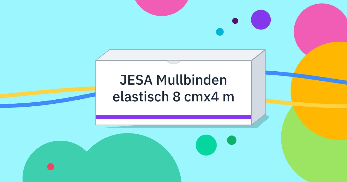 Symbolbild: Packung mit der Aufschrift JESA Mullbinden elastisch 8 cmx4 m (PZN 10417422) – Verfügbarkeit und Bezug in Apotheken in Frankfurt am Main