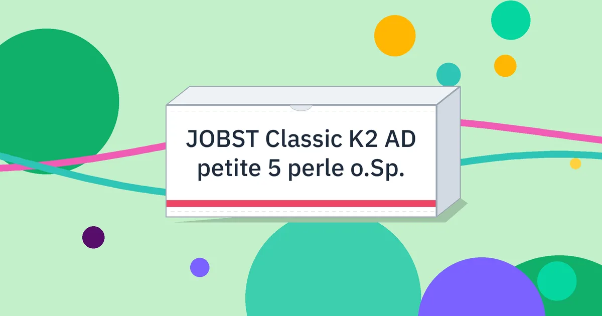 Symbolbild: Packung mit der Aufschrift JOBST Classic K2 AD petite 5 perle o.Sp. (PZN 11269484) – Verfügbarkeit und Bezug in Apotheken in Frankfurt am Main