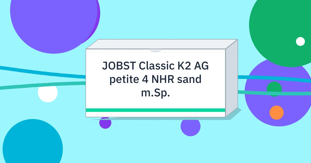 Symbolbild: Packung mit der Aufschrift JOBST Classic K2 AG petite 4 NHR sand m.Sp. (PZN 10728004) – Verfügbarkeit und Bezug in Apotheken in Frankfurt am Main