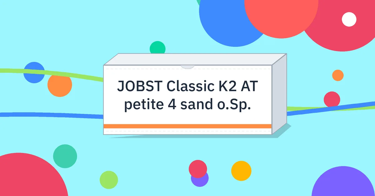 Symbolbild: Packung mit der Aufschrift JOBST Classic K2 AT petite 4 sand o.Sp. (PZN 10728688) – Verfügbarkeit und Bezug in Apotheken in Frankfurt am Main