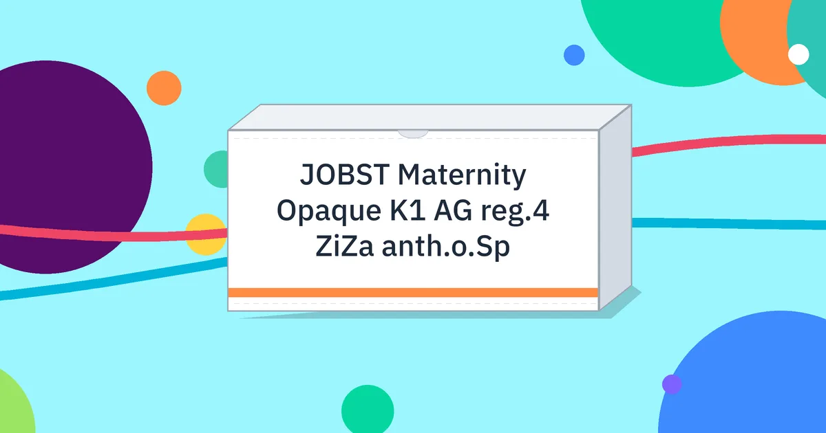 Symbolbild: Packung mit der Aufschrift JOBST Maternity Opaque K1 AG reg.4 ZiZa anth.o.Sp (PZN 15854601) – Verfügbarkeit und Bezug in Apotheken in Frankfurt am Main