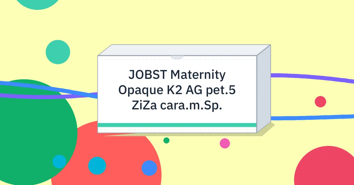 Symbolbild: Packung mit der Aufschrift JOBST Maternity Opaque K2 AG pet.5 ZiZa cara.m.Sp. (PZN 15851471) – Verfügbarkeit und Bezug in Apotheken in Frankfurt am Main
