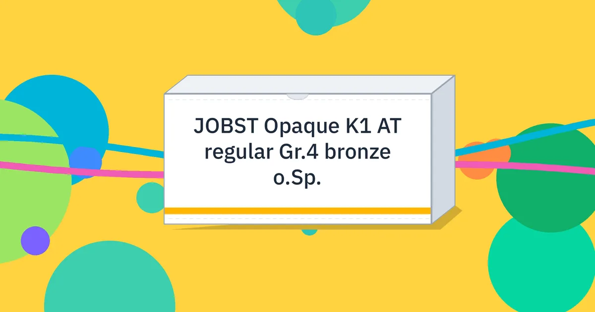 Symbolbild: Packung mit der Aufschrift JOBST Opaque K1 AT regular Gr.4 bronze o.Sp. (PZN 13107254) – Verfügbarkeit und Bezug in Apotheken in Frankfurt am Main