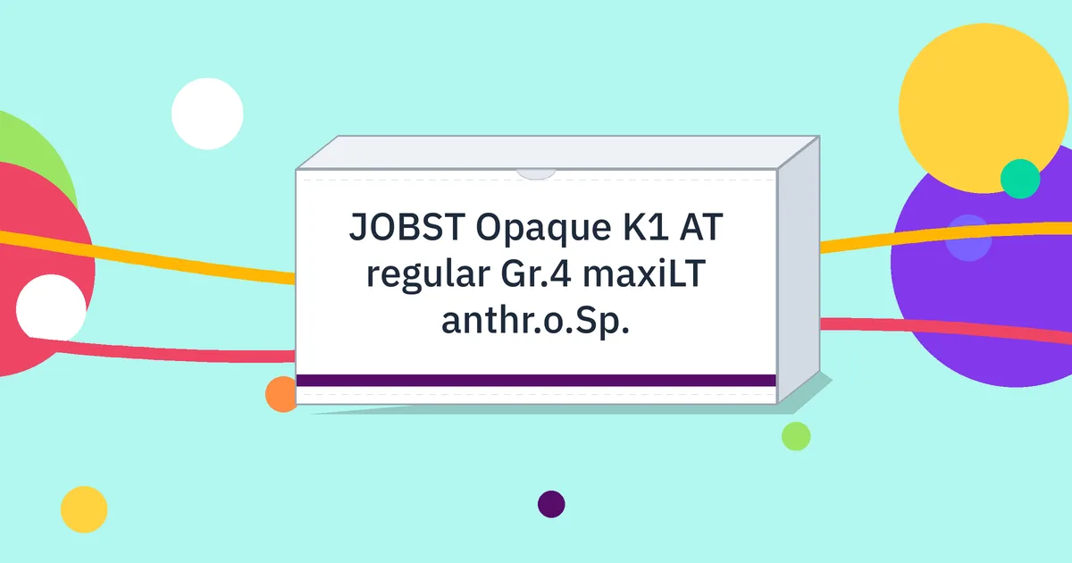 Symbolbild: Packung mit der Aufschrift JOBST Opaque K1 AT regular Gr.4 maxiLT anthr.o.Sp. (PZN 16274337) – Verfügbarkeit und Bezug in Apotheken in Frankfurt am Main