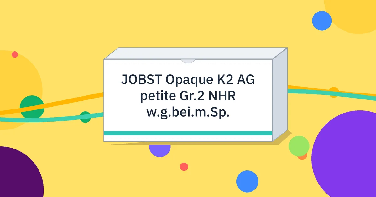 Symbolbild: Packung mit der Aufschrift JOBST Opaque K2 AG petite Gr.2 NHR w.g.bei.m.Sp. (PZN 16284092) – Verfügbarkeit und Bezug in Apotheken in Frankfurt am Main