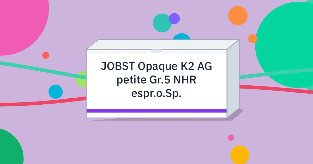 Symbolbild: Packung mit der Aufschrift JOBST Opaque K2 AG petite Gr.5 NHR espr.o.Sp. (PZN 16285424) – Verfügbarkeit und Bezug in Apotheken in Frankfurt am Main