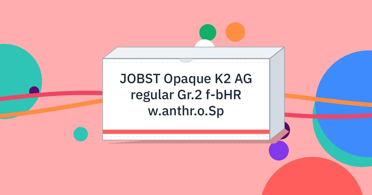 Symbolbild: Packung mit der Aufschrift JOBST Opaque K2 AG regular Gr.2 f-bHR w.anthr.o.Sp (PZN 16283000) – Verfügbarkeit und Bezug in Apotheken in Frankfurt am Main