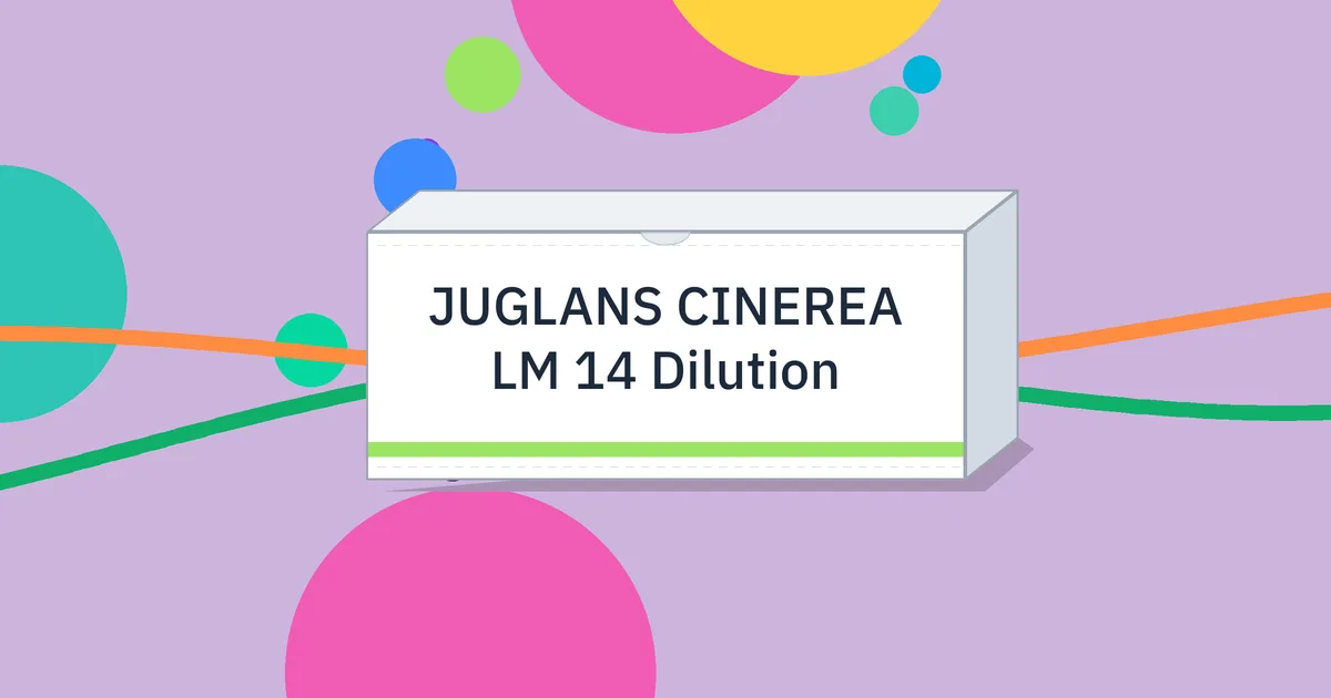 Symbolbild: Packung mit der Aufschrift JUGLANS CINEREA LM 14 Dilution (PZN 13563727) – Verfügbarkeit und Bezug in Apotheken in Frankfurt am Main