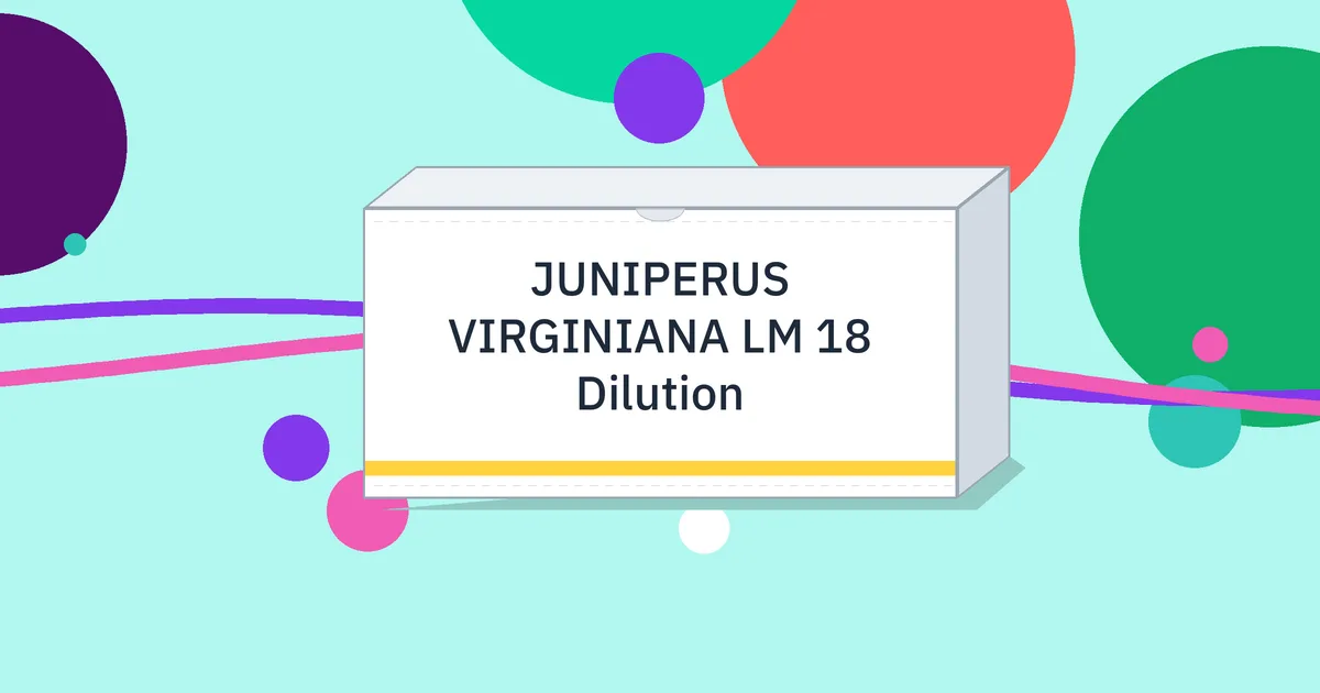 Symbolbild: Packung mit der Aufschrift JUNIPERUS VIRGINIANA LM 18 Dilution (PZN 13565181) – Verfügbarkeit und Bezug in Apotheken in Frankfurt am Main