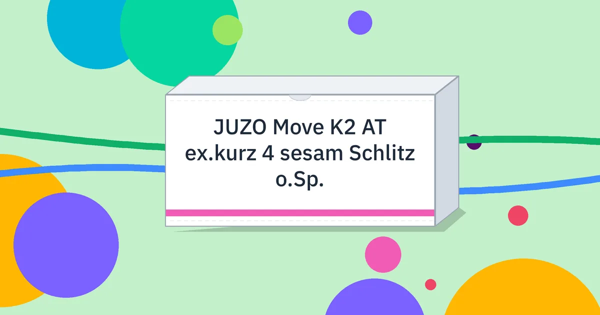 Symbolbild: Packung mit der Aufschrift JUZO Move K2 AT ex.kurz 4 sesam Schlitz o.Sp. (PZN 20673310) – Verfügbarkeit und Bezug in Apotheken in Frankfurt am Main