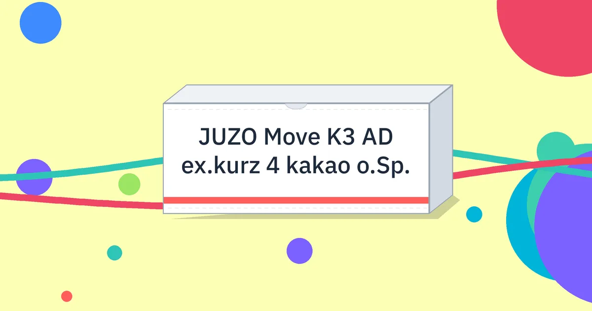 Symbolbild: Packung mit der Aufschrift JUZO Move K3 AD ex.kurz 4 kakao o.Sp. (PZN 18573966) – Verfügbarkeit und Bezug in Apotheken in Frankfurt am Main