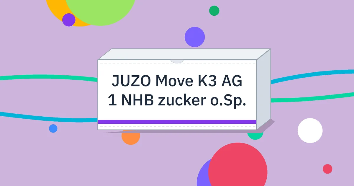 Symbolbild: Packung mit der Aufschrift JUZO Move K3 AG 1 NHB zucker o.Sp. (PZN 18577088) – Verfügbarkeit und Bezug in Apotheken in Frankfurt am Main