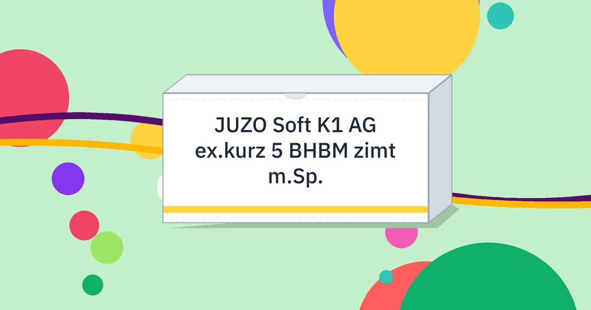 Symbolbild: Packung mit der Aufschrift JUZO Soft K1 AG ex.kurz 5 BHBM zimt m.Sp. (PZN 14856213) – Verfügbarkeit und Bezug in Apotheken in Frankfurt am Main