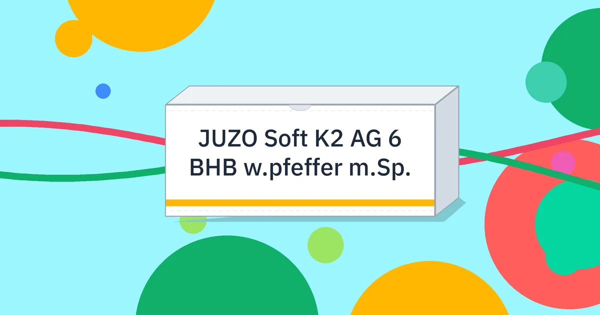 Symbolbild: Packung mit der Aufschrift JUZO Soft K2 AG 6 BHB w.pfeffer m.Sp. (PZN 14840608) – Verfügbarkeit und Bezug in Apotheken in Frankfurt am Main