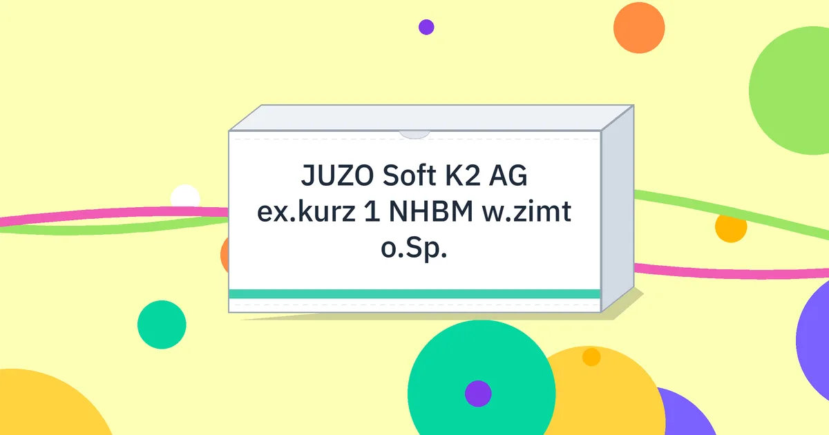 Symbolbild: Packung mit der Aufschrift JUZO Soft K2 AG ex.kurz 1 NHBM w.zimt o.Sp. (PZN 15002022) – Verfügbarkeit und Bezug in Apotheken in Frankfurt am Main