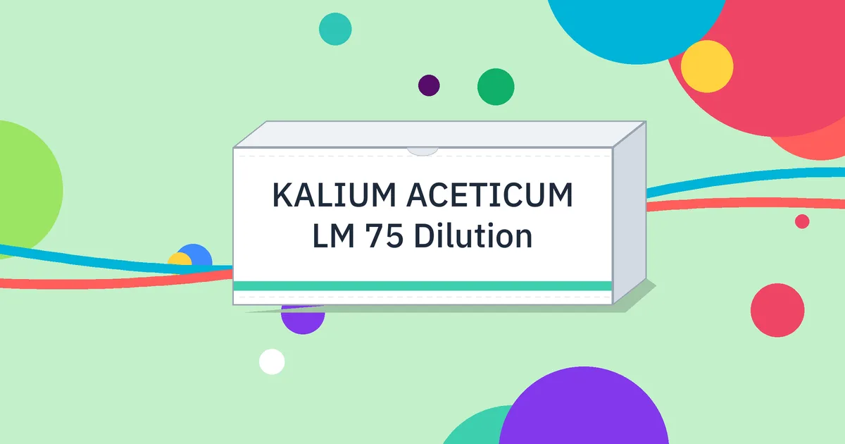 Symbolbild: Packung mit der Aufschrift KALIUM ACETICUM LM 75 Dilution (PZN 12916833) – Verfügbarkeit und Bezug in Apotheken in Frankfurt am Main