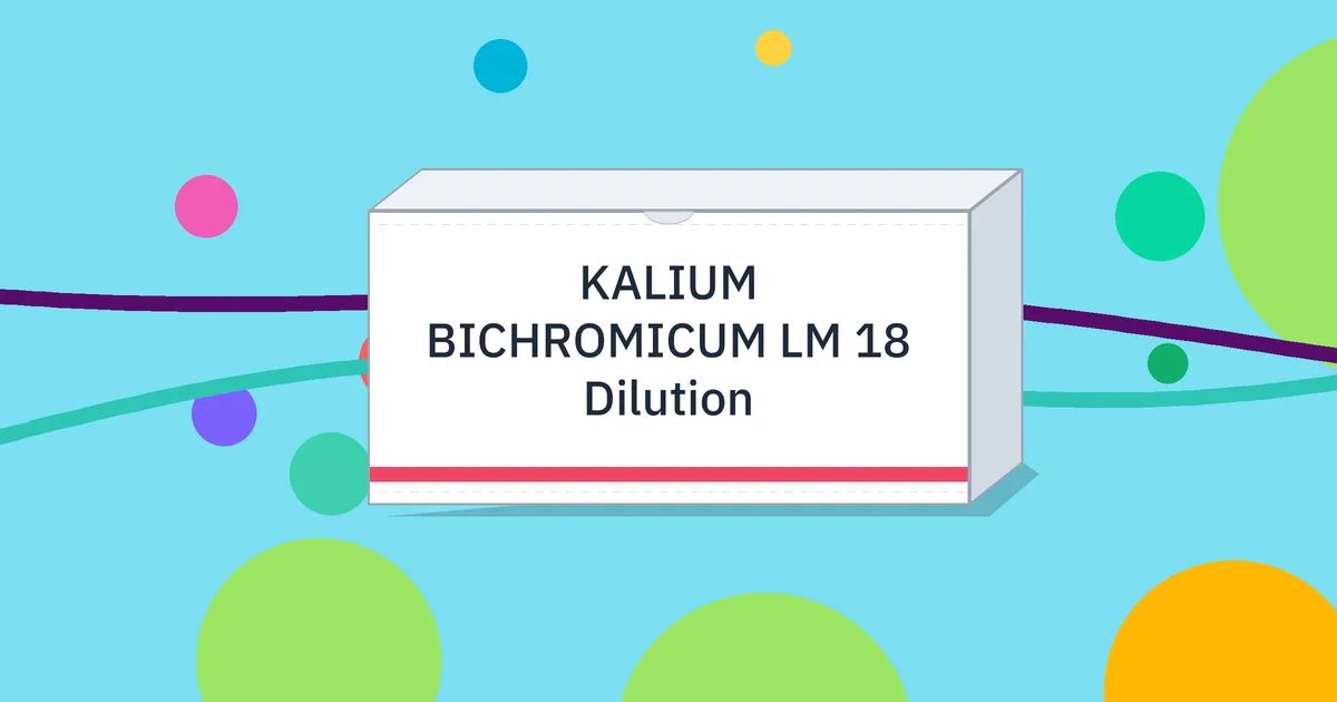 Symbolbild: Packung mit der Aufschrift KALIUM BICHROMICUM LM 18 Dilution (PZN 07540633) – Verfügbarkeit und Bezug in Apotheken in Frankfurt am Main