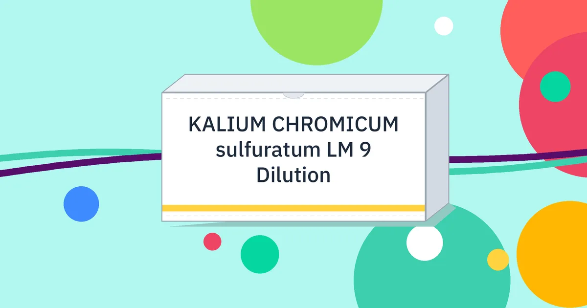 Symbolbild: Packung mit der Aufschrift KALIUM CHROMICUM sulfuratum LM 9 Dilution (PZN 12919613) – Verfügbarkeit und Bezug in Apotheken in Frankfurt am Main