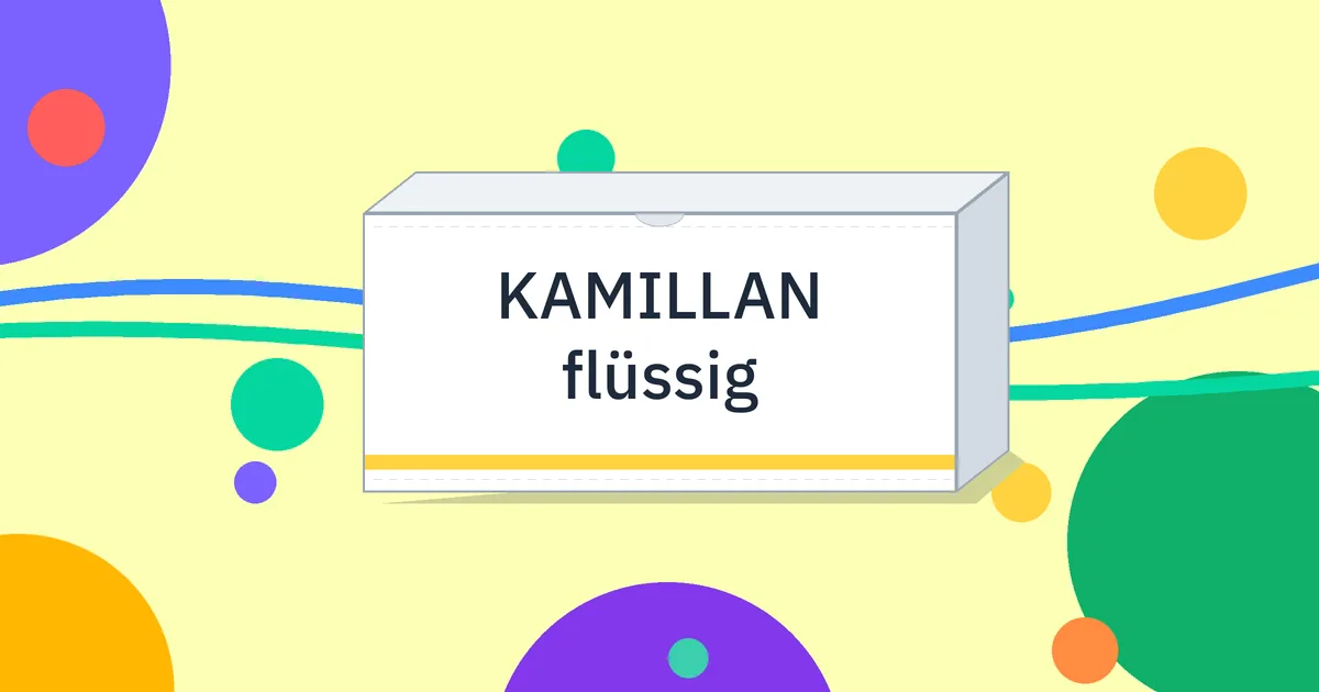 Symbolbild: Packung mit der Aufschrift KAMILLAN flüssig (PZN 03364033) – Verfügbarkeit und Bezug in Apotheken in Frankfurt am Main