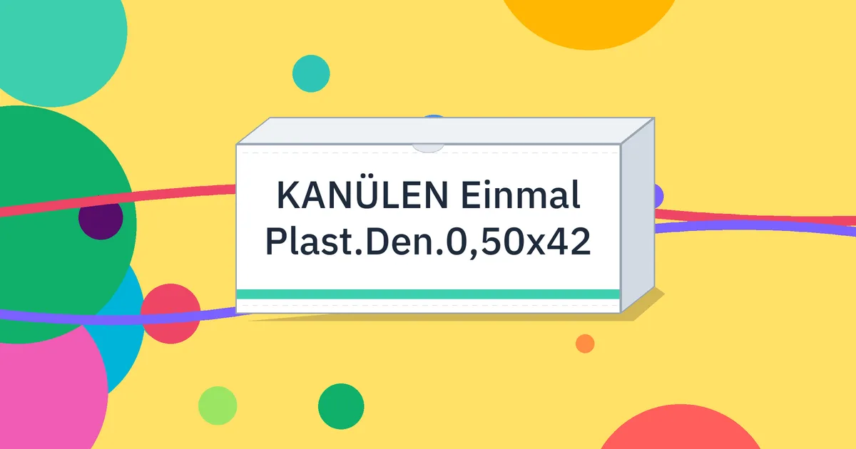 Symbolbild: Packung mit der Aufschrift KANÜLEN Einmal Plast.Den.0,50x42 (PZN 02440223) – Verfügbarkeit und Bezug in Apotheken in Frankfurt am Main