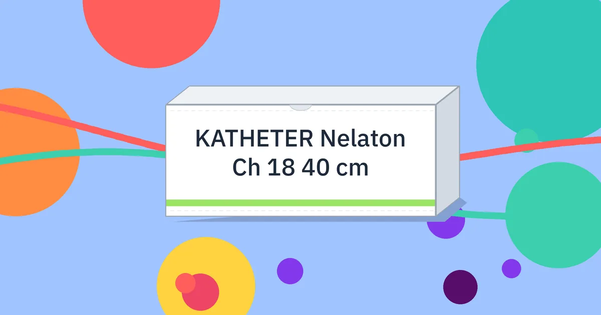 Symbolbild: Packung mit der Aufschrift KATHETER Nelaton Ch 18 40 cm (PZN 07489783) – Verfügbarkeit und Bezug in Apotheken in Frankfurt am Main