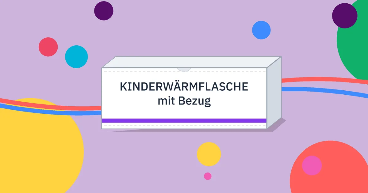 Symbolbild: Packung mit der Aufschrift KINDERWÄRMFLASCHE mit Bezug (PZN 10063094) – Verfügbarkeit und Bezug in Apotheken in Frankfurt am Main